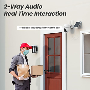 Cinnado Security Cameras Wireless Outdoor-2K Cameras for Home Security Outside Solar/Battery Powered 2.4G WiFi, 360° Color Night Vision, 2 Way Audio, PIR Human Detection, Works with Alexa/Google Home