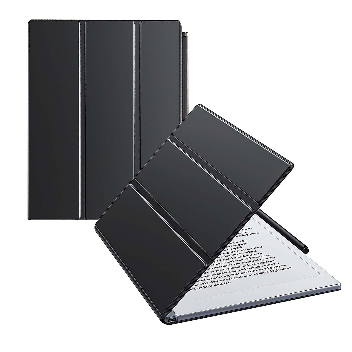 Replacement for Remarkable 2 Tablet Case Magnetic Case Cover for Remarkable 2 Digital Paper with Pencil Holder (Black)