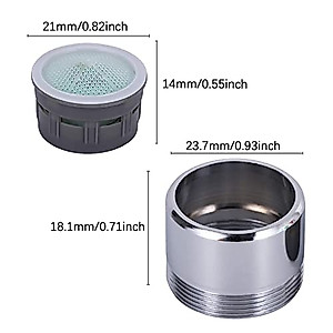 2 Pack 2.2 GPM Sink Faucet Aerator, Male and Female Dual Thread Aerator, Regular/Standard Size, Chrome by NIDAYE