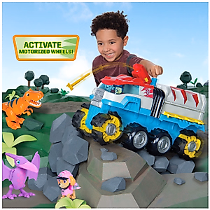 Paw Patrol, Dino Patroller Motorized Vehicle with 3 Exclusive Bonus Action Figures and 2 Dinosaur Toys (Amazon Exclusive), Kids Toys for Ages 3 and up