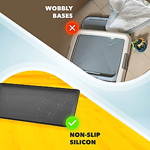 Skywin Dog Puppy Pad Holder Tray for 24 x 24 Inches Training Pads - Silicone Wee Wee Pad Holder, No Spill Pee Pad Holder for Dogs, Easy to Clean and Store (Black)