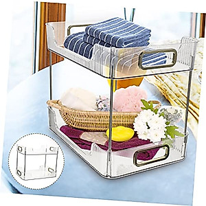 Unomor Double Shelf Bathroom Counter Organizer Home Supplies Cupboard Shelf Countertop Vanity Organizer Bathroom Shelf Organizer Cabinet Dresser 2 Tier Storage Shelf The Pet Transparent
