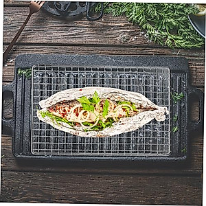 IFANLANDOR 1 Pc Stainless Steel Grill Grilling Grid Roasting Rack Charcoal Grill Grate BBQ Wire mesh Stainless Steel mesh mat Smoker mesh Grate Charcoal BBQ Barbecue Mesh Camping Smoky