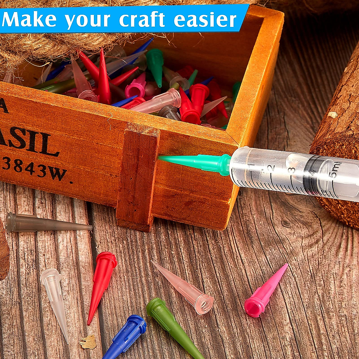 160 Pieces 8 Size Plastic Tapered Pinhead Blunt Syringe Tips Adhesive Dispensing Tip Plastic Glue Tips for Oil or Glue Applicator