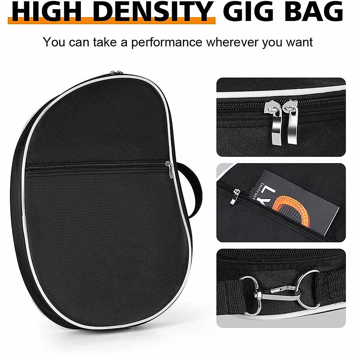 Lyre Harp, 16 Strings Mahogany Solid Wood Metal String Adult/Child Musical Instrument, With Tuning Wrench Pick, Black Gig Bag, and Music Tutorial for Beginner Instrument Lovers (coffee color)