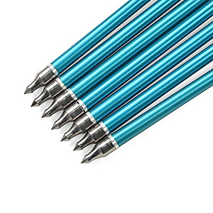 SHARROW 30Inch Archery Aluminum Arrows Target Practice Hunting Arrows Spine 500 with Removable Tips for Compound & Recurve Bow (12 pcs Blue Shaft)