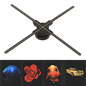 Vbestlife 3D Hologram Advertising Fan, WiFi Projector Support Mobile APP, Holographic Display Air Fan with 720 LEDs, Adjustable Video Projectors for Office Shops(Black)