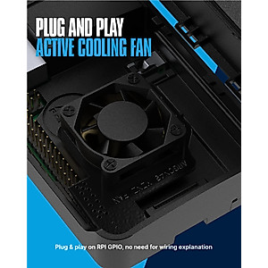 Argon Mini Fan HAT with Built-in Heatsink | ON-Off Switch for The Heatsink Fan | Fully Controllable PWM HAT | 2 Pieces of Fan per Pack
