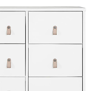 GAP babyGap Legacy 6 Drawer Dresser with Leather Pulls and Interlocking Drawers - Greenguard Gold Certified, Bianca White/Natural