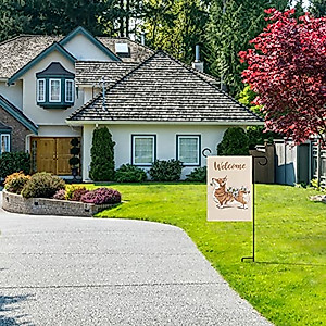 susiyo Outdoor Garden Flags 12 X 18 Prime, Yard Flag Summer, Welcome Flags Double Sided, Funny Welsh Corgi Dog With A Chamomile Flowers Polyester Decorative Flags For Outside Spring Summer Farmhouse