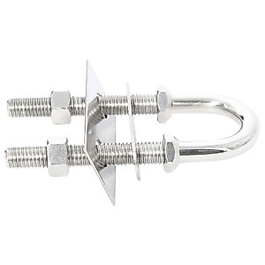 NovelBee 2-Pack of Stainless Steel Bow Stern Eye Tie Down U Bolt with Nuts and Washers,Stock Dia.1/2" (Length:5-1/4")