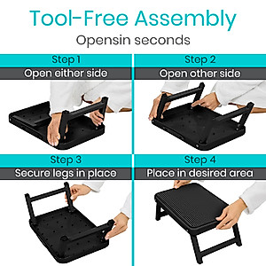 Vive Small Foot Step Stool for Adults (250LBS) - Portable, Foldable Platform - Reinforced Steel Design & Non-Slip Anti Skid Traction - Lightweight & Sturdy - Kitchen, Bedroom, Bathroom, Kids