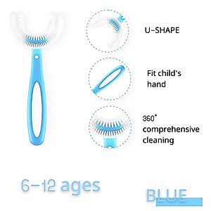 Kidszz Kids U-Shaped Toothbrush, (2-6 Years) Toddler Manual Training Toothbrush Food-Grade Soft Silicone Brush Head 360 ° Oral Teeth Cleaning Design (3pcs)