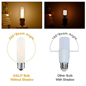 AIELIT T10/T30 Frosted LED Light Bulb 25 Watt Equivalent, Warm White 2700K, 200 LM, E26 Standard Base, 2W Dimmable LED Tube Bulbs, Classic Filament Edison Bulb for Pendant Lights Chandelier, 4-Pack