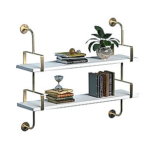 JIAHESHYP Metal Shelving Wall Mounted, Rustic Floating Shelves, Wall Shelf Unit Bookshelf Hanging Wall Shelves,Farmhouse Kitchen Bar Shelving, Storage Shelf (Size : 80 * 20 * 79cm)