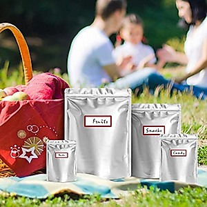 120 pcs Mylar Bags for Food Storage- Food Storage Bag with Oxygen Absorbers(300cc) - 1 Gallon( 20 pcs), 2 Quart(25 pcs), 1 Quart(35 pcs), 1/2 Pint( 40 pcs) with 125 labels - Heat Resalable Mylar Bags - Leak-proof Smell Proof Bags