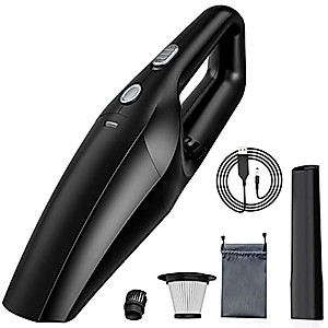 TEMOLA TS10 Car Vacuum Cleaner Cordless, Mini Hand Held Car Vacuum Cleaning Kit for Car Home Office Interior Detailing, Portable Handheld Vacuum Cleaner Rechargeable with HEPA Filter