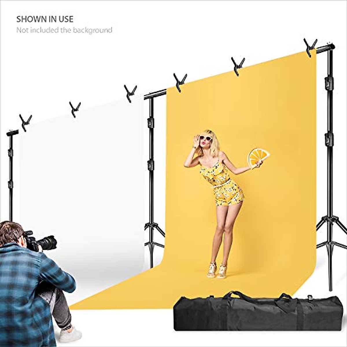 LimoStudio (Heavy Duty) 20 ft. Wide x 10.3 ft. Tall Backdrop Stands, High Stability with 1.45" Thick Pole, Adjustable Width & Length, Background Support System Kit with Super Spring Clamps, AGG2280