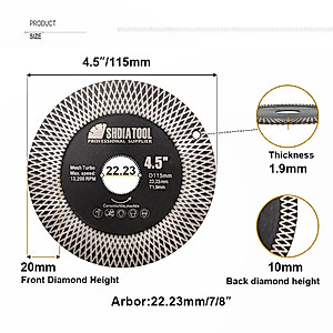 SHDIATOOL 4 Inch Diamond Wet Polishing Pads and Tile Diamond Saw Blade, Cutting Grinding Disc Wheel
