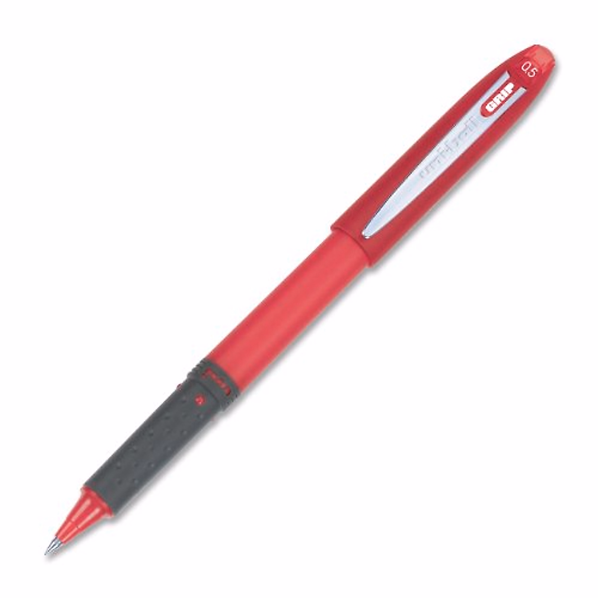 uni-ball Roller Grip Roller Ball Pens, Micro Point, Red Ink, Pack of 12