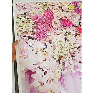 Large Flower Wall Wedding Bridal Shower Party Backdrop Pink Rose Background Vinyl Background 10x10ft D-9192