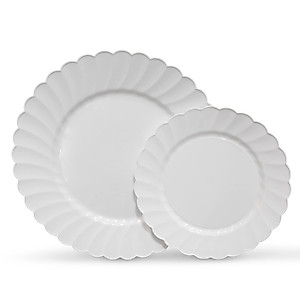 Premium Hard Plastic Round White Plates – 100 x 6” -Washable & Reusable - Party Supplies For Birthdays, Celebrations, Buffets, Fiestas, Catering & More