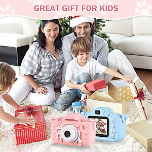 XIXIAN Mini Cartoon Kids Digital Camera 1080P Digital Video Camera for Kids Dual Lens 2.0 Inch IPS Screen Built-in Battery Cute Photo Frames Interesting Games with Neck Strap Birthday f