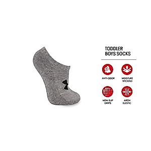 Under Armour Boys Multi Pack Low Cut Sock, Grey Low Cut, 4-6 US