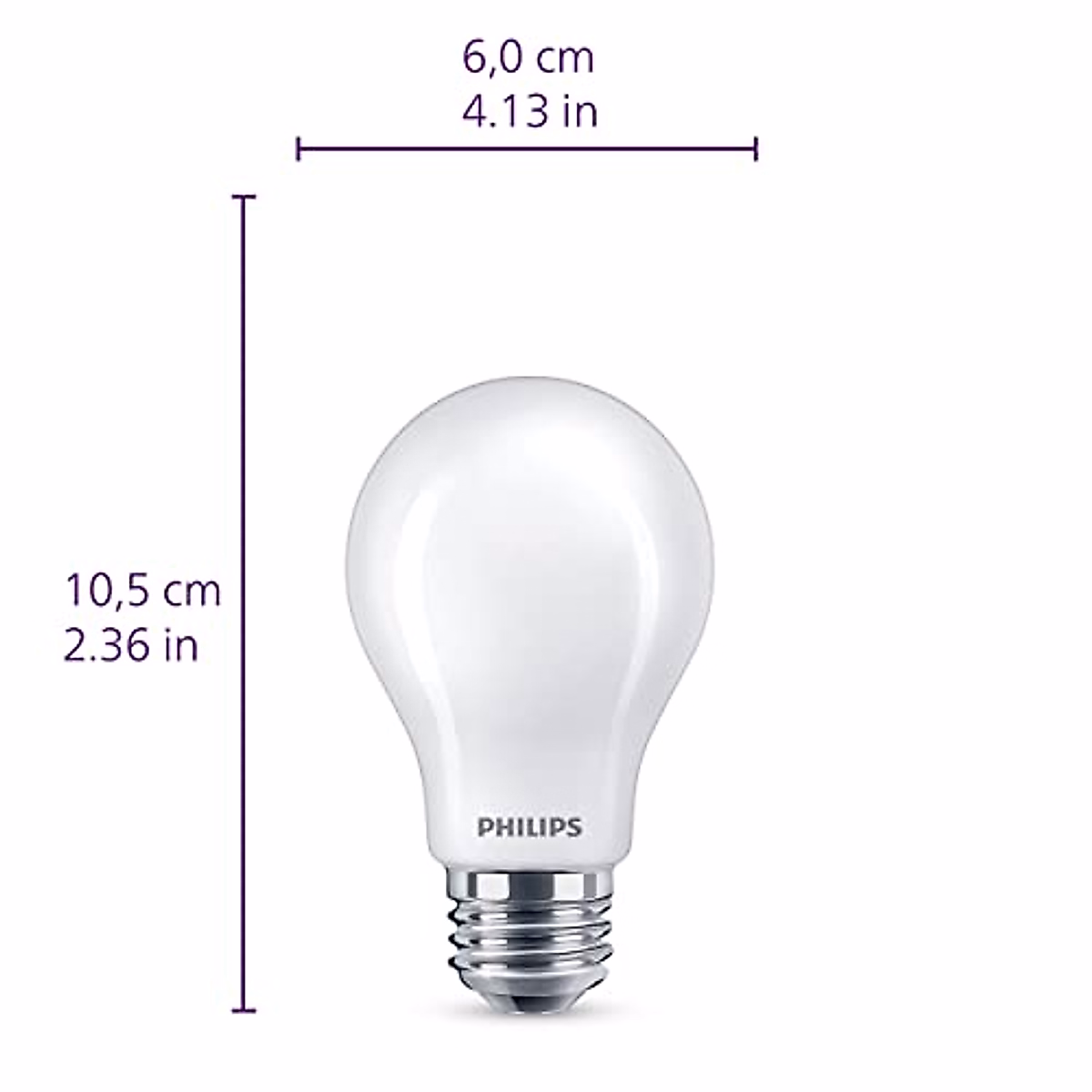 PHILIPS LED Frosted Dimmable Warm Glow Effect A19, Ultra Definition, Flicker-Free, EyeComort Technology, 800 Lumen, 2200K-2700K, 8W=60W, E26 Base, Title 20 Certified, (576116) 4-Pack