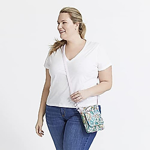 Vera Bradley Women's Cotton Mini Hipster Crossbody Purse With RFID Protection, Rose Toile - Recycled Cotton, One Size