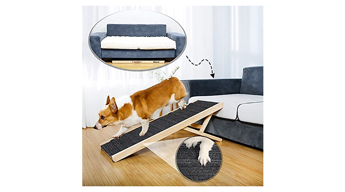 MEPVOL Dog Ramp,Stable Wooden Pet Ramp for Small and Older Animals,43.5 ...