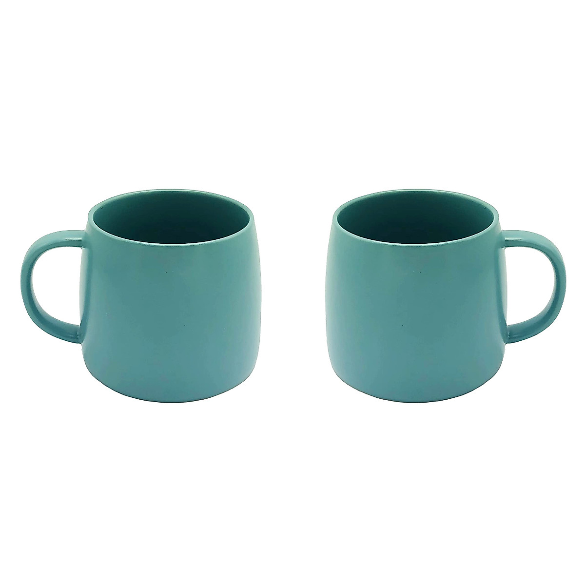 2 Pack Ceramic Cups, Porcelain Mugs With Handle, Smooth Ceramic Cups For Coffee, Tea, Milk, Cocoa (Blue)