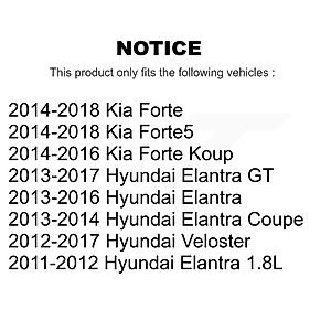 Rear Wheel Bearing and Hub Assembly Pair for Hyundai Elantra Kia Forte Veloster GT Forte5 Coupe Koup K70-100746