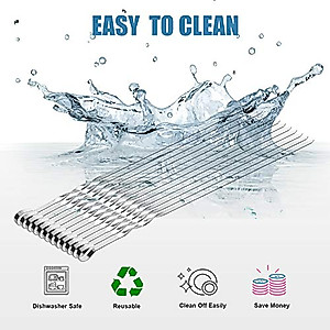 Metal Skewers For Kabobs - 17 inch BBQ Skewers For Grilling, 24 Pack Shish Kabob Skewers, Flat Stainless Steel Barbecue Skewers Grill Stick Set for Grilling Meat, Chicken, Shrimp, Fruit, Vegetables