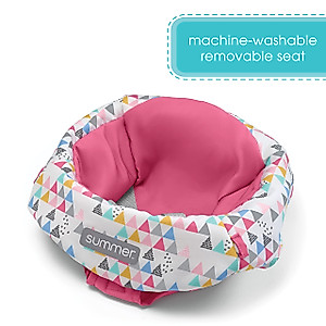 Summer Infant Learn-to-Sit 2-Position Floor Seat (Funfetti Pink) – Sit Baby Up in This Adjustable Baby Activity Seat Appropriate for Ages 4-12 Months – Includes Toys