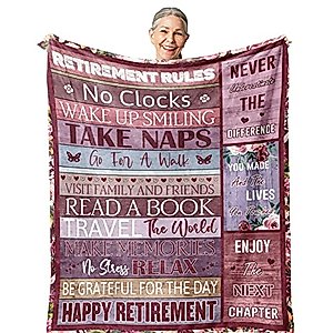 Zolumy Best Retirement Gifts for Women/Men 2023, Happy Retirement Gifts Ideas, Classy Retirement Gift, Funny Farewell Gifts for Coworkers Women, Going Away Gift, Cool Retired Gifts, Blanket 80X60in