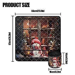 Suhoaziia Window Side Snowman Sewing Machine Mat Reduce Vibration for Table Sewing Machine Christmas Muffling Mat to Keep Clean Sewing Machine Decorative