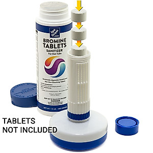 Hot Tub Spa Floater for 1" Bromine/Chlorine Tablets - Adjustable Feeder & Dispenser