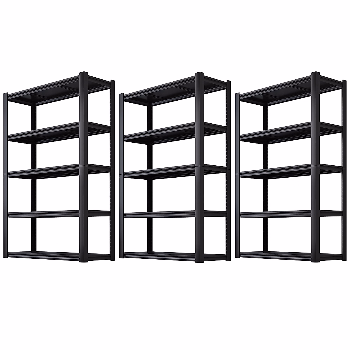 REIBII Garage Storage Shelves Heavy Duty Garage Shelving 72" Adjustable Metal Shelves for Storage 5-Tier Garage Shelves Heavy Duty 2500LBS Basement Kitchen Pantry Shelving Utility Shelves, 3 Pack