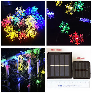 Inngree Solar Christmas Fairy String Lights 20 ft 30 LED 8 Modes Solar Snowflake Outdoor Waterproof Powered String Lights for Garden Patio Yard Home Christmas Tree Parties(Multicolor)