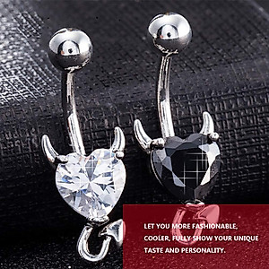 Devil Heart Belly Button Rings Navel Rings Steel Bar Stud Belly Navel Piercing Jewelry