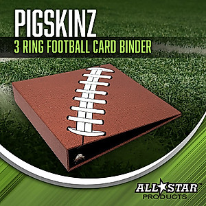 Pigskinz Textured 3-Ring Football Card Binder by All Star Products | Looks and Feels Like a Real Football | Patented Textured Card Protection Album | Perfect for Football Fans and Card Collectors