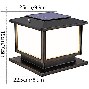 MODEBHD Nordic Terrace Pillar Lantern, Minimalist Landscape Column Light, Personality Entryway Post Light, Solar Power Dual Use Outdoor Lighting, Decoration Gate Wall Solar Light