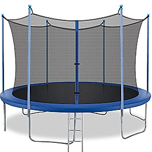 BestMassage 12FT Trampoline with Ladder and Safety Enclosure Net Jump Trampoline Outdoor PVC Spring Cover for Children and Adults