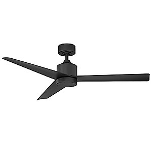 Lotus Smart Indoor and Outdoor 3-Blade Ceiling Fan 54in Matte Black with 3000K LED Light Kit and Remote Control works with Alexa, Google Assistant, Samsung Things, and iOS or Android App