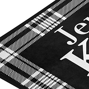 White Buffalo Plaid Custom Kitchen Rugs Non Slip Kitchen Floor Mats Cushioned Personalized Kitchen Mats and Rugs Anti Fatigue Mats for Bathroom Laundry Room Standing Home - 39x20 IN Seasoned Love