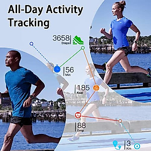 Wwzzey Smart Watch for Men/Women (Answer/Make Call), 1.7 Touch Screen Activity Tracks with Heart Rate Blood Oxygen Sleep Monitor, 28 Sport Modes, AI Voice, Compatible with Android and iOS Phones