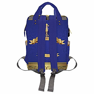 Personalized Diaper Bag Golden Crown with Sapphire Multi-Function Bags Large Diaper Backpack Customized Bag