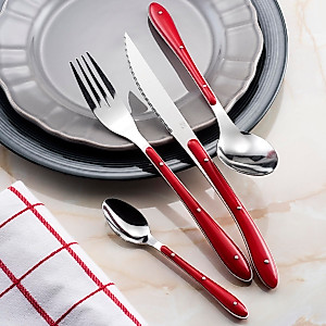 AMEFA Bistro 24pc Flatware Set, Red
