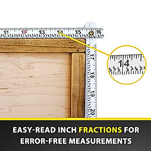 Perfect Measuring Tape Co. FR-72 Carpenter's Folding Rule Lightweight Composite Construction Ruler (Folding Yard Stick) with Easy-Read Inch Fractions - 6.5ft / 2m